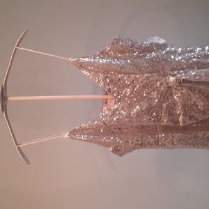 Axara Paris | Dresses | Nwt Axara Paris Silver Coloured Sequined ...